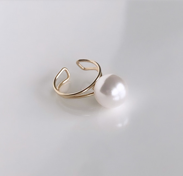 14kgf Grain and Humming クリスタルパール イヤーカフ 2 点セット イヤーカフ f accessory 通販 18190216｜Creema(クリーマ)