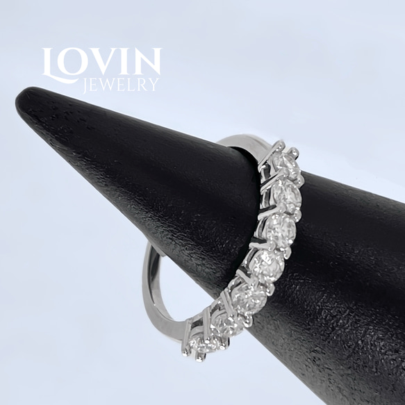 モアサナイト／ハーフエタニティリング／1石あたり3mm／指輪／シルバー925／18KGP／モアッサナイト／1カラット 指輪・リング LOVIN jewelry 通販｜Creema(クリーマ ...