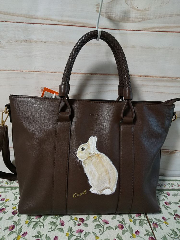 R－747 手描き うさぎのツーウェイバッグです 2wayバッグ CECIL 通販 18198099｜Creema(クリーマ)