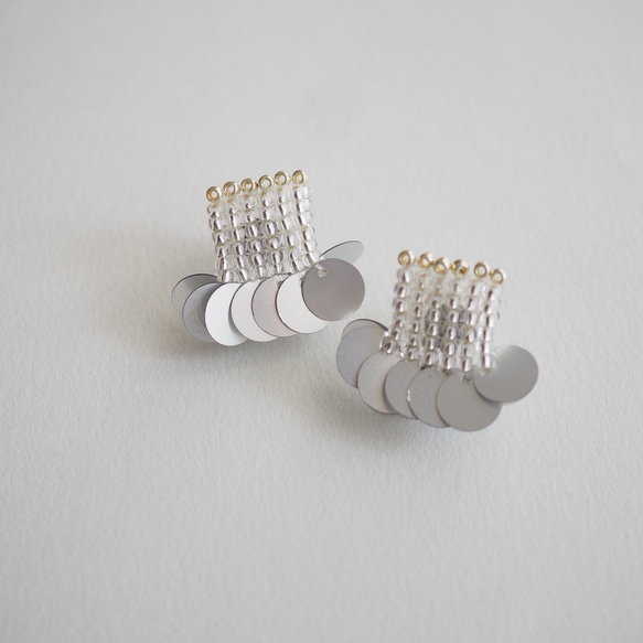 『Beadspan square』（シルバー）ピアス【受注】 ピアス（スタッド・一粒） Beadspan 通販 18205448｜Creema(クリーマ)