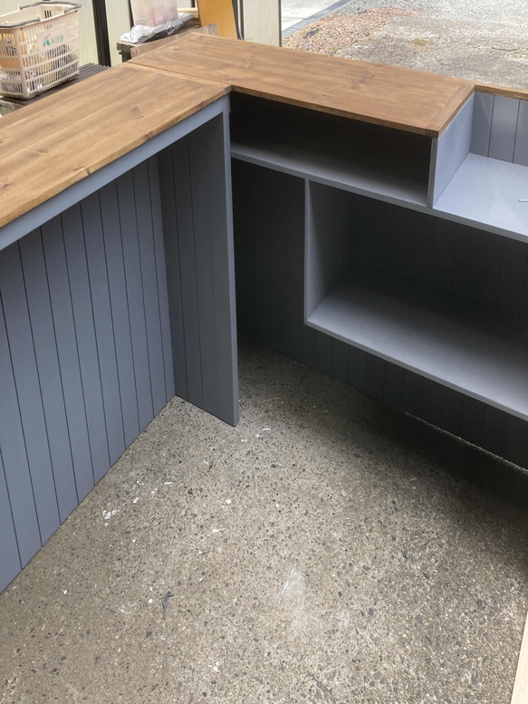 mizutama様オーダー[受注製作]L型☆左右幅広バーカウンターテーブル 幅1800を2台 ダイニングテーブル 峠の工房 SHANGRILA 通販 18222238｜Creema(クリーマ)