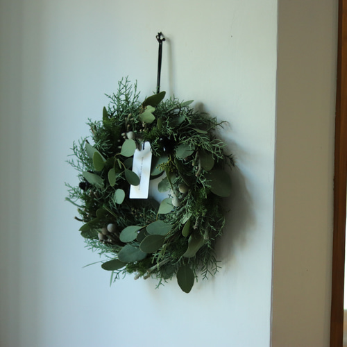 ユーカリのグリーンリース フレッシュ クリスマス リース お花と ユーカリのグリーンリース フレッシュ クリスマス リース お花と