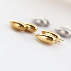 316L サージカルステンレス 小ぶりbeans ピアス 1ペア ステンレス無垢 カン付き 金具・チェーン Trois anges 通販 18231988｜Creema(クリーマ)