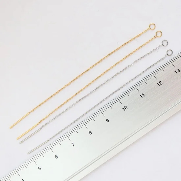 316L サージカルステンレス あずきチェーンピアス パーツ 2本 ステンレス無垢 金具・チェーン Trois anges 通販 18232085｜Creema(クリーマ)