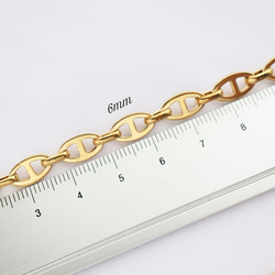 316L サージカルステンレス マリンチェーン 切り売り 18cm 幅6mm ゴールド 金具・チェーン Trois anges 通販 18234231｜Creema(クリーマ)