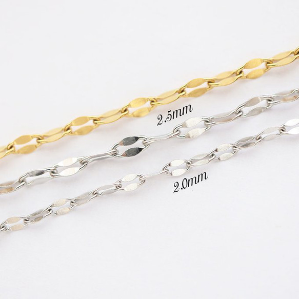 316L サージカルステンレス Lipチェーン 切り売り 100cm ゴールド 金具・チェーン Trois anges 通販 18234336｜Creema(クリーマ)