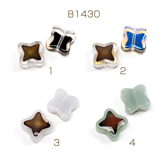 B1430-3 12個 ガラスビーズ 温度で色変化 ミラージュ―ビーズ スクエア型 縦穴 3 x（4ヶ） ビーズ beads&parts ...