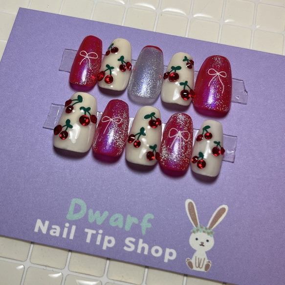 ♡さくらんぼネイル♡ ネイルチップ（つけ爪） Dwarf Nail Tip 通販 18241608｜Creema(クリーマ)