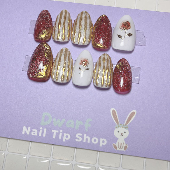 ♡ローズマグネットミラーネイル♡ ネイルチップ（つけ爪） Dwarf Nail Tip 通販 18246680｜Creema(クリーマ)