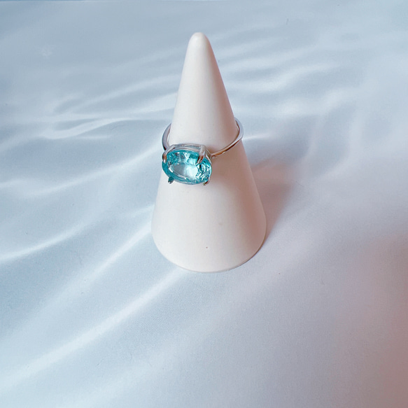 大粒リング 宝石質スカイブルートパーズAAAランク SV925 アレルギー対応 指輪・リング cuillerキュイエ 通販 18287680｜Creema(クリーマ)