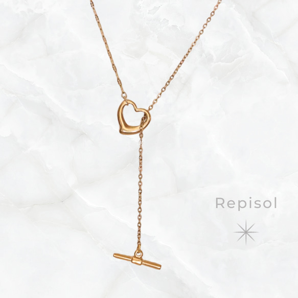 オープンハートのネックレス Y 字 マンテル ラリエット 金属アレルギー対応 ネックレス・ペンダント Repisol 通販 18291126 ...