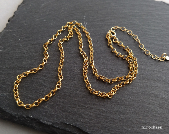 {14Kgf} シンプル ロロチェーンネックレス *42cm-46cm・2.8mm* ネックレス・ペンダント mirocharm 通販 18291215｜Creema(クリーマ)