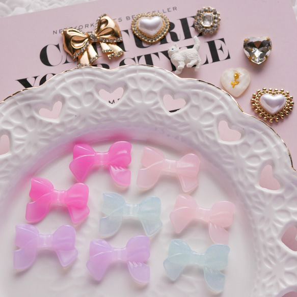 《4color SET》マカロンカラーリボンモチーフ・アクリルビーズ/4color×2個 ビーズ COCONEL 通販 18292516｜Creema(クリーマ)