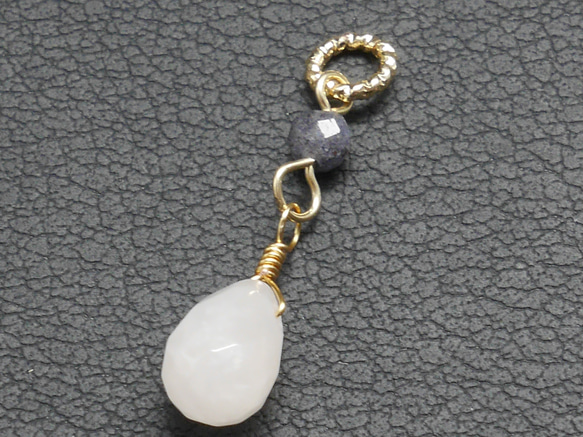 【14KGF】ドロップモチーフローズクォーツ×サファイアのシンプルペンダントトップ 787 ペンダントトップ KAZEYA－かぜやー 通販 18304336｜Creema(クリーマ)