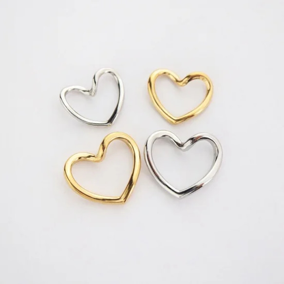 316L サージカルステンレス Open Heart チャーム 1個 L ゴールド チャーム Trois anges 通販 18304364｜Creema(クリーマ)