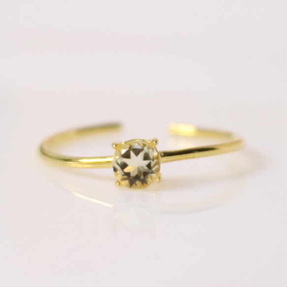 S925製 18KGP シトリン 4mm 天然石 指輪 指輪・リング Shain 通販｜Creema(クリーマ) 18314846