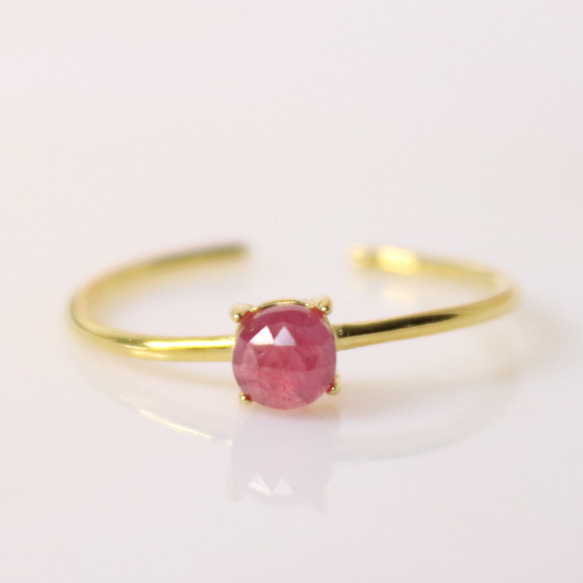 S925製 18KGP ルビー 4mm ローズカット 天然石 指輪 指輪・リング Shain 通販｜Creema(クリーマ) 18314977