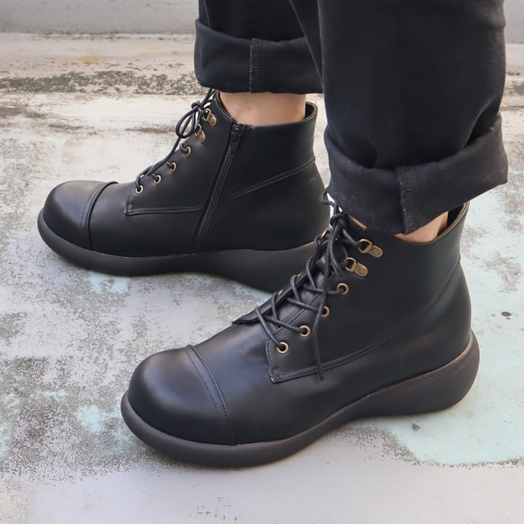 【メンズ】レースアップブーツ | 厚底ブーツ 甲高 幅広 大きいサイズ Nuts world 72711 ブーツ Nuts world/WTシューズ 通販 18321071｜Creema(クリーマ)