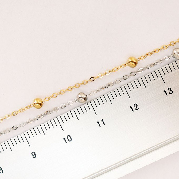 316L サージカルステンレス 3mm サテライトチェーン 1.3mm 平あずき 切り売り 50cm ゴールド 金具・チェーン Trois anges 通販 18325404｜Creema(クリーマ)