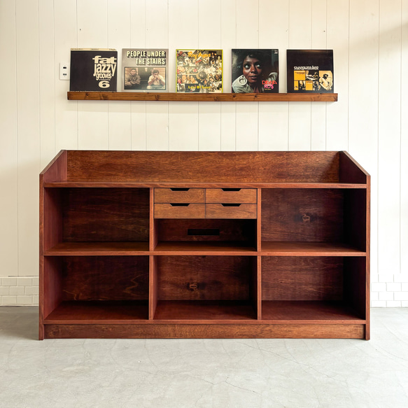 VINTAGE RECORD BOOTH サイズ変更可 レコード 本棚 ビンテージ ミッドセンチュリー カウンター 北欧 棚・シェルフ・ラック ...