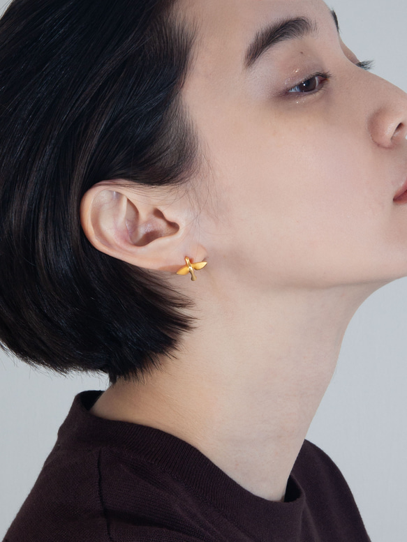 〔K18YGP〕ハチドリ ピアス ピアス（スタッド・一粒） Henun 通販 18336256｜Creema(クリーマ)