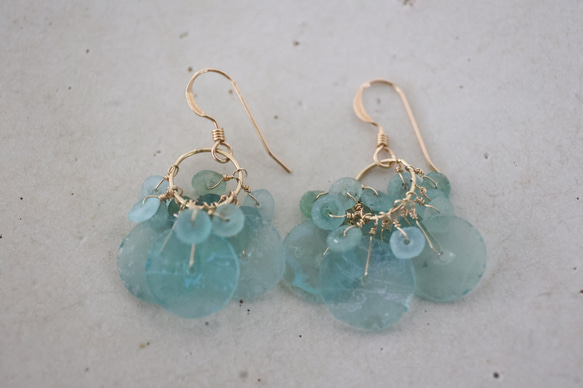 14KGF roman glass pierce[kgf5265] ピアス（フック・チェーン） Shaina 通販 18341169｜Creema(クリーマ)