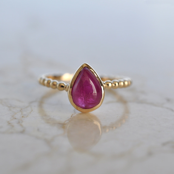 【K10】 Ruby ball ring ルビー ボールデザイン リング 指輪・リング ETORA JEWELRY 通販 18343983｜Creema(クリーマ)