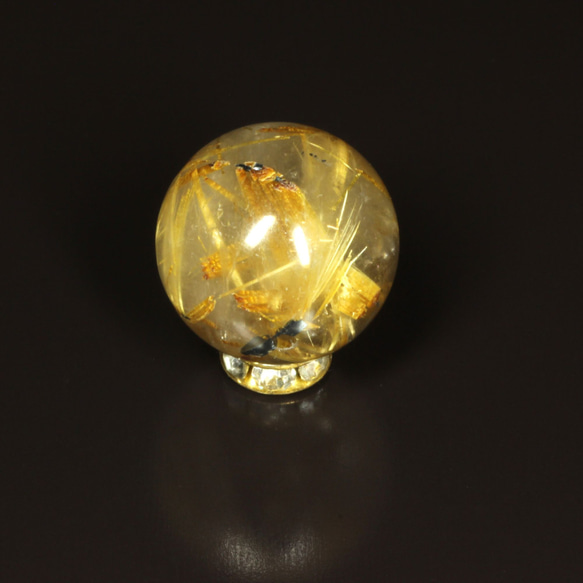 【V字の金針がたくさん】一点物 1粒売り 16ミリ 太陽放射タイチンルチル KH53 水晶のお守り効果 神無月 十三夜 天然石 ...