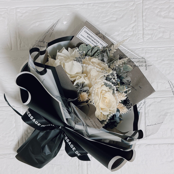 モノトーンブーケ プリザーブドフラワーブーケ プリザーブドフラワー ++Tiny++ 通販｜Creema(クリーマ) 18358706