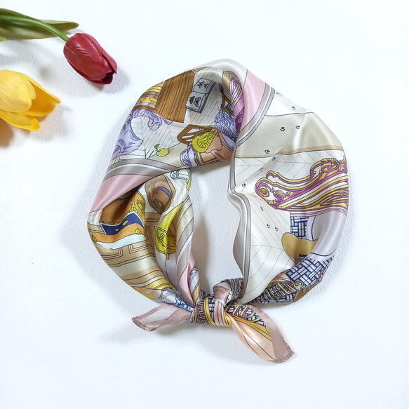 プチシルクスカーフ0203 スカーフ・バンダナ olive 通販 18372440｜Creema(クリーマ)