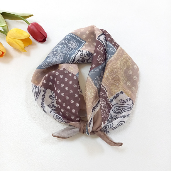 プチコットンスカーフ0131 スカーフ・バンダナ olive 通販 18375829｜Creema(クリーマ)