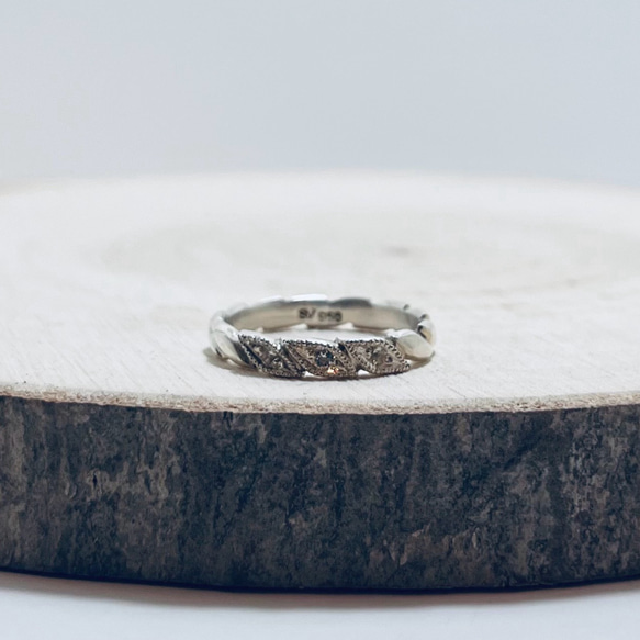 【受注制作】シルバーリング [spiral leaf]silver950 ダイヤモンド 指輪・リング マーブル 通販 18387341｜Creema(クリーマ)