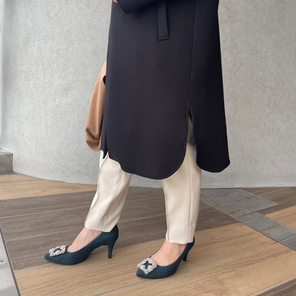 超ゆったり＆もっちりあったか♡大人可愛いフリルノーカラーコート 黒【フリー】フォーマル卒業式KMC-747 367292 コート keep ...