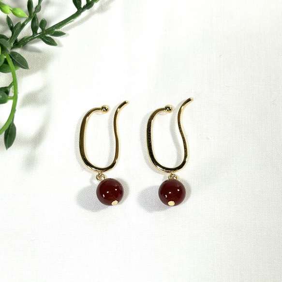 no.33 イヤーカフ 14kgf レッドアゲート 送料無料 イヤーカフ はれのちHARE☆ 通販｜Creema(クリーマ) 18397297