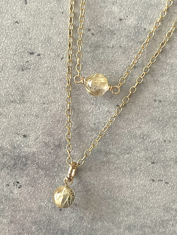 AAAA小さなルチルクォーツ一粒ネックレス14kgf ネックレス・ペンダント marjoram 通販 18398907｜Creema(クリーマ)