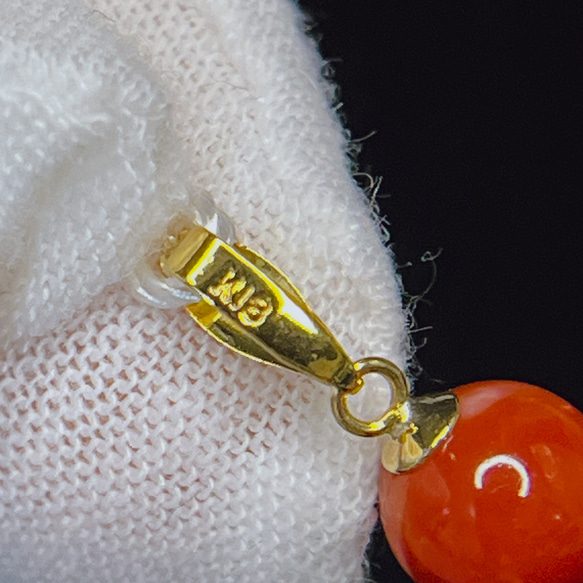 18KYG 日本産赤珊瑚 本珊瑚 サンゴ ペンダント ネックレス アクセサリー コーラル ペンダントトップ新品 ペンダントトップ 丸子 通販 18406864｜Creema(クリーマ)