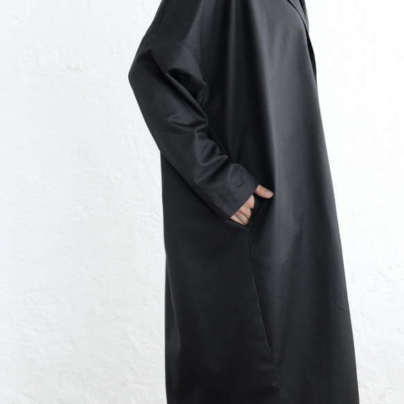 ロングシーズン役立つ コットンツイル テーラードカラー アトリエコート（ブラック）CO09 コート alin 通販 18425684 ...