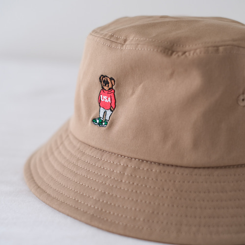 クマ刺繍バケットハット バケハ メンズ レディース ユニセックス クマ刺繍バケットハット バケハ メンズ レディース ユニセックス