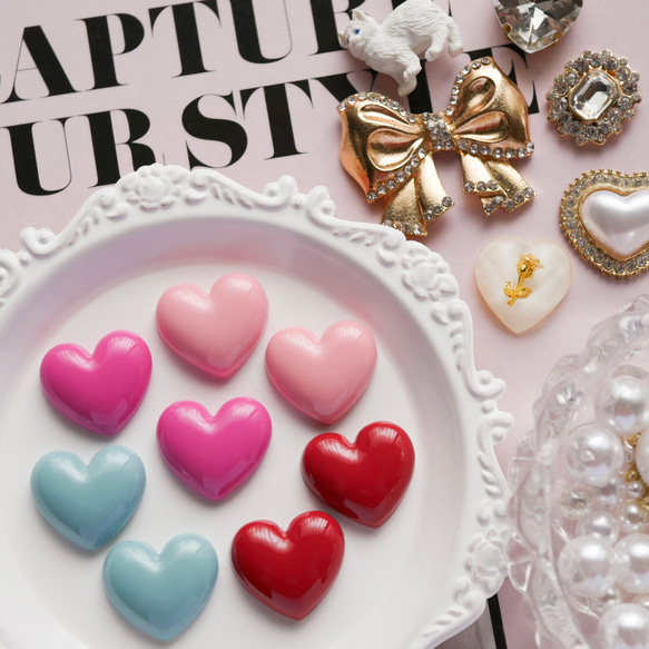 《4color SET》ハートアクリルカボション/4color×4個 デコパーツ COCONEL 通販 18448905｜Creema(クリーマ)