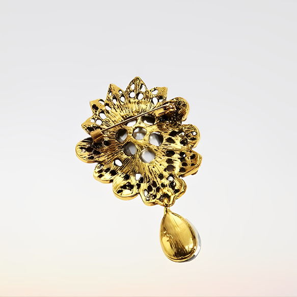 H2456 高級 菱形 キラキラ レトロ ブローチ/ブルー ブローチ ひかり 通販 18458850｜Creema(クリーマ)