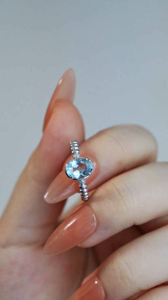 アクアマリンリング1ct k18 指輪・リング パール大好き(体調不良のため、今週休み) 通販 18469016｜Creema(クリーマ)