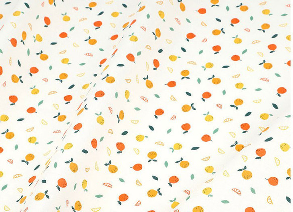 韓国製 果物柄 オレンジ柄 デコポン 生地 コットン100％シーチング Orange Dekopon 生地 Kankokukizi 通販 ...