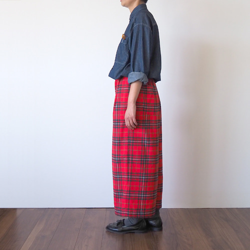 ワイドパンツ タータンチェック(レッド) キュロット・ワイド ワイドパンツ タータンチェック(レッド) キュロット・ワイド