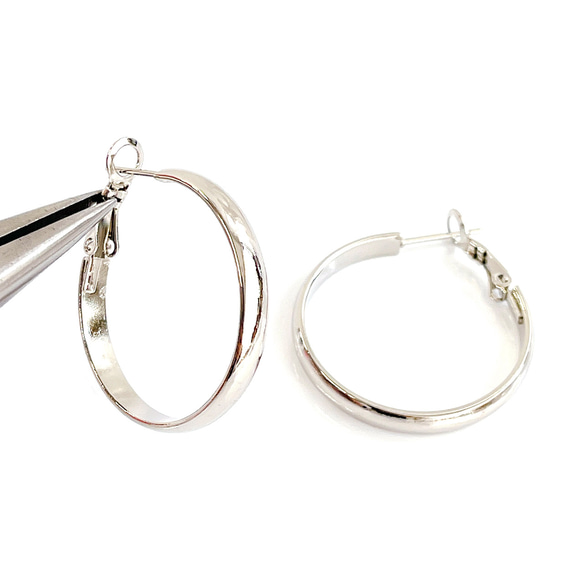 ese131【1ペア】厚み約4mm 外径約30mm フープピアス サージカルステンレス 金具・チェーン DIYBEJEWEL営業時間外対応不可 ...