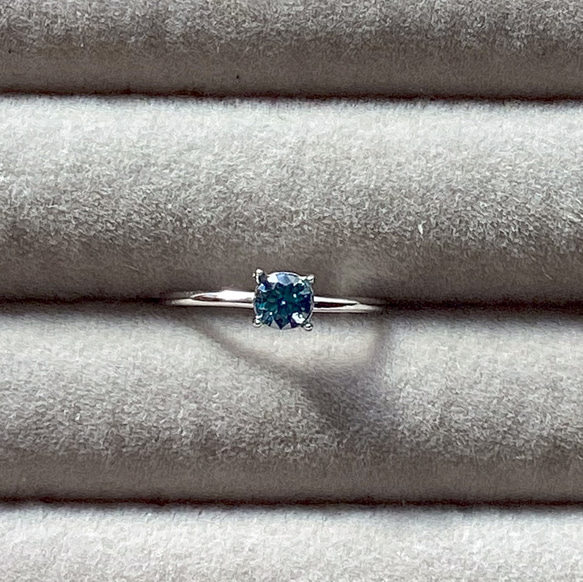 再販 合成 ブルーモアサナイト SV925リング AAA級 4mm 18kgp K10変更可能 指輪・リング sugaryheavens 通販 18501490｜Creema(クリーマ)