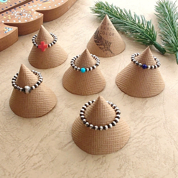 【Creema限定】ナバホパールのボールチェーンリング☆10種類のデザインから選べます。重ね付けで楽しめる冬の指輪コーデ 指輪・リング ALWAYS EARTH COLOR 通販 ...