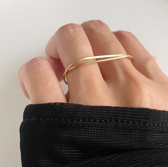 Parallel ダブルリング 14kgf 2連 指輪・リング f accessory 通販 18539091｜Creema(クリーマ)