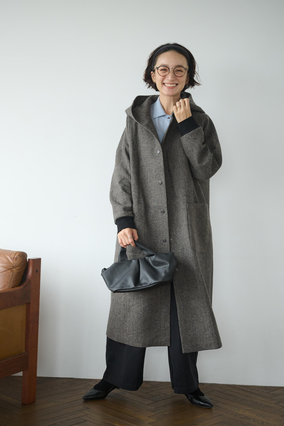 気取らないお洒落が叶うフード付ウールコート ロングコート 241109-1 コート fall-in&co(talent) 通販 18542855｜Creema(クリーマ)
