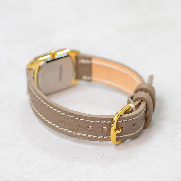 【限定セール】ふんわり柔らかレザーの腕時計 トリヨンクレマンス エトゥープ 高級革ベルト フランス革 イタリアンレザー 腕時計 ...