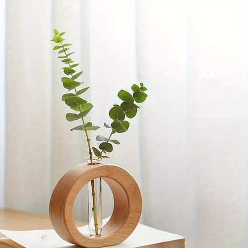 木製 花瓶 ガラス シンプル 高さ11.6cm フラワースタンド 生花 木製 花瓶 ガラス シンプル 高さ11.6cm フラワースタンド 生花